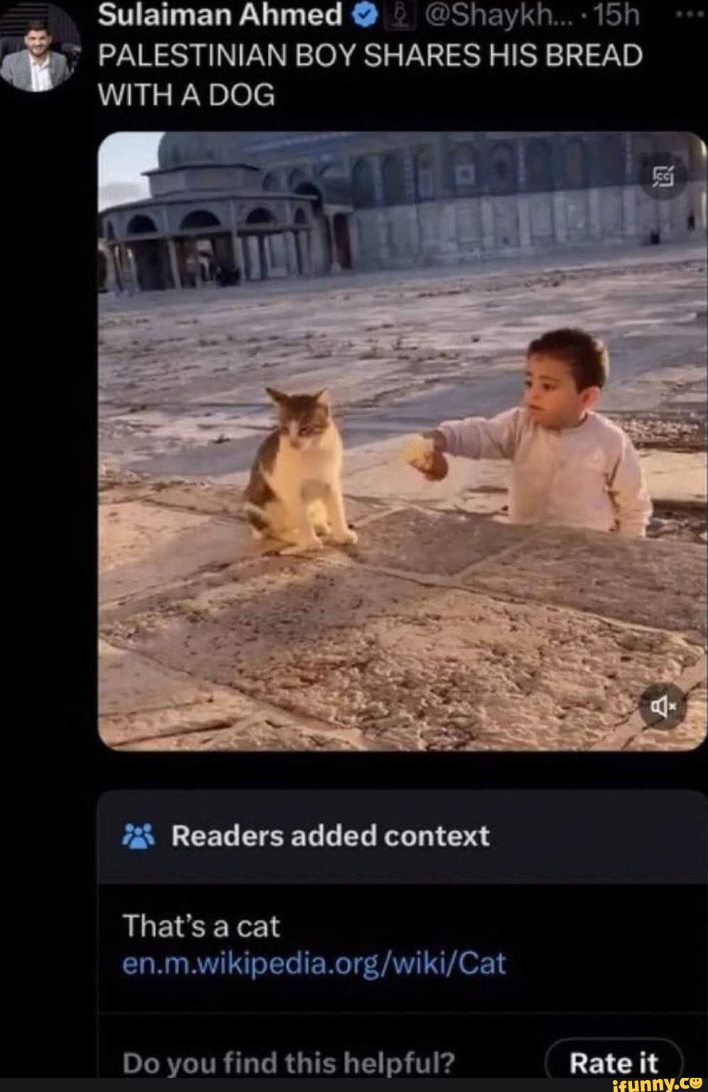 Sulaiman Ahmed @ @Shaykh...- PALESTINIAN BOY SHARES HIS BREAD WITH A ...