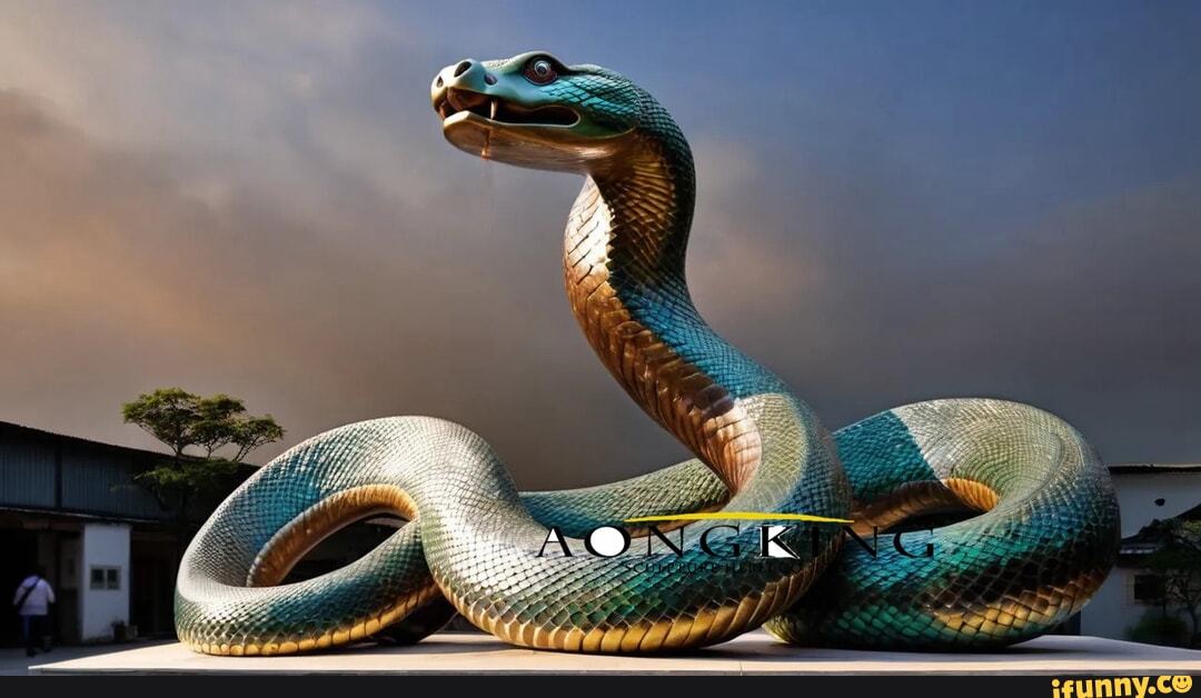 Japanese style reptile poisonous patina bronze Mamushi Snake statue ...