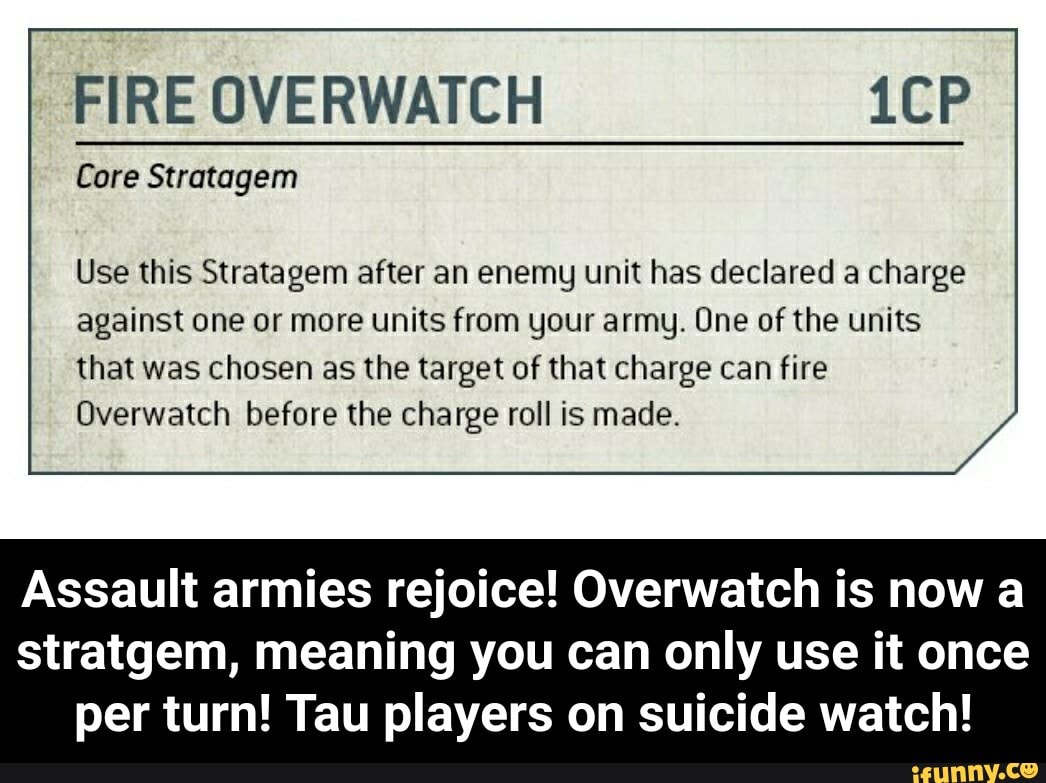 FIRE OVERWATCH Ma Core Stratagem Use this Stratagem after an enemy unit ...