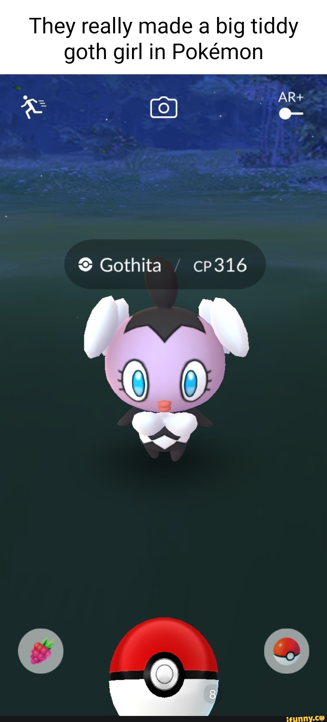 They really made a big tiddy goth girl in Pokemon AR+ ee wm S Gothita ...
