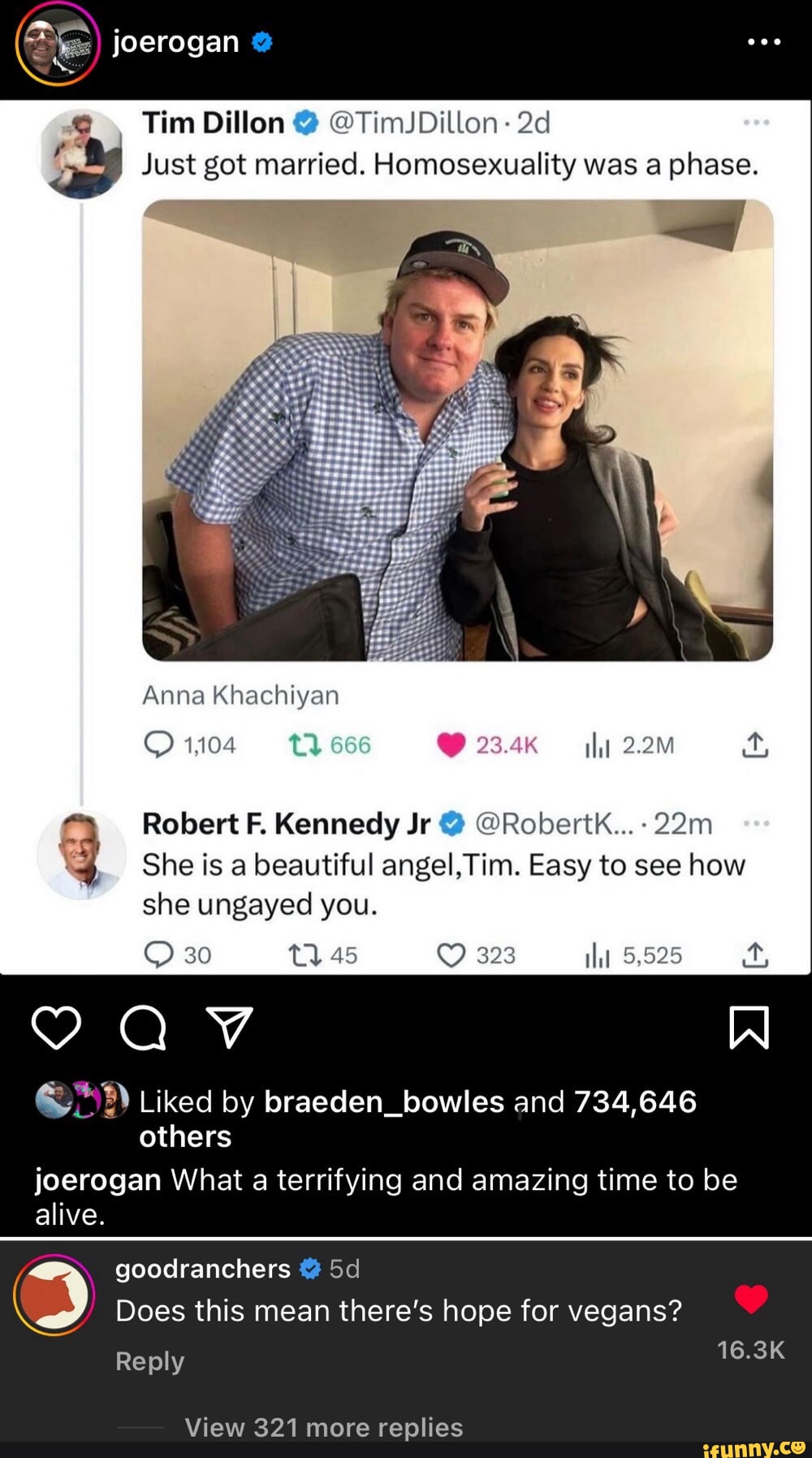 Joerogan @ Tim Dillon @ Tin Dillon Od Just got married. Homosexuality ...