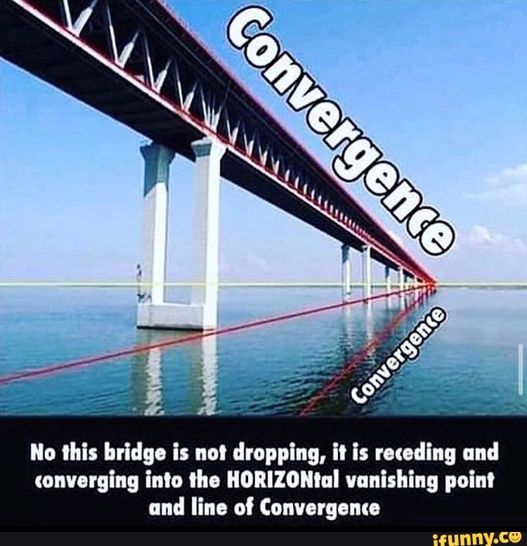No this bridge is not dropping, it is receding and converging into the ...