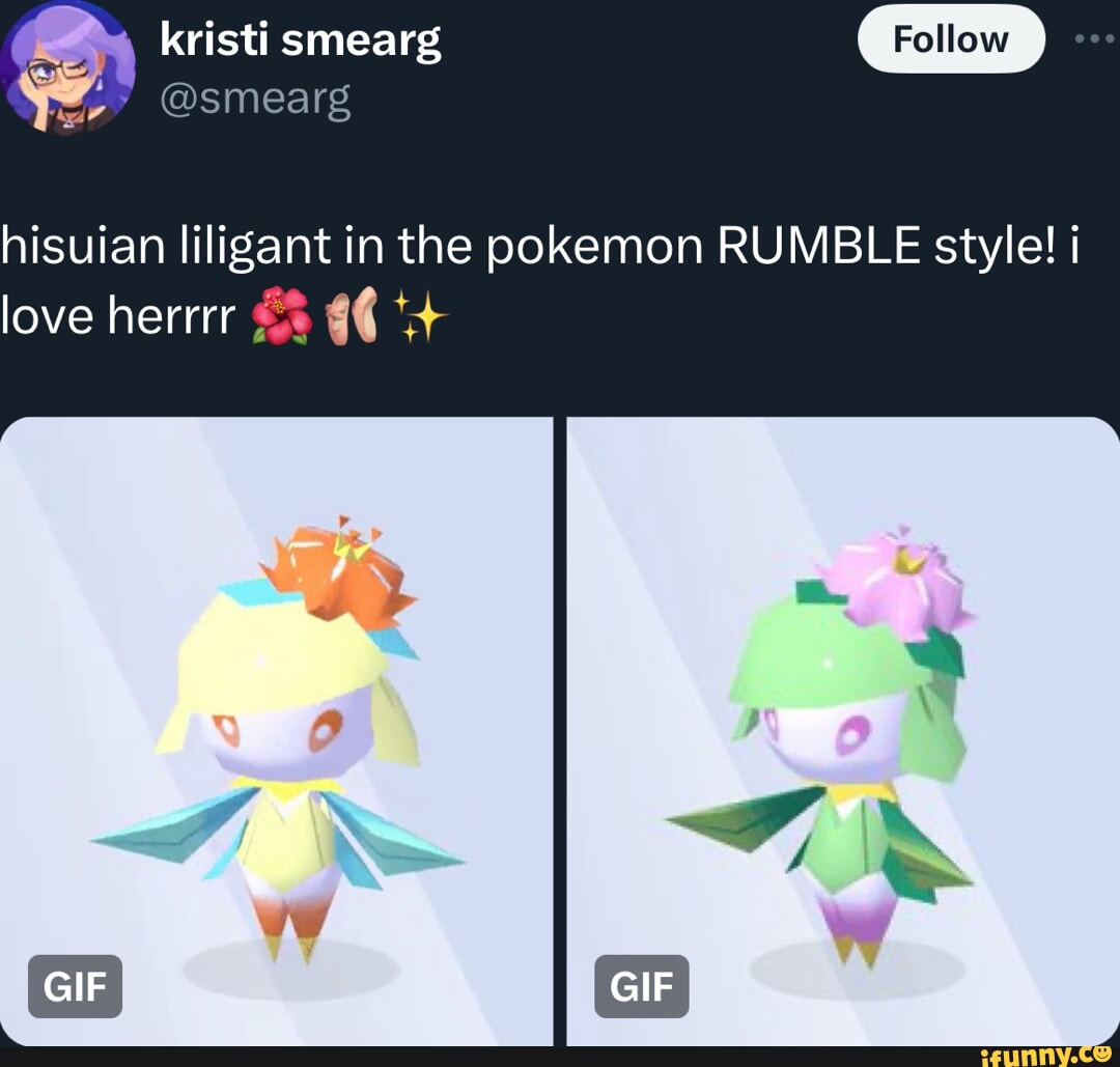 Kristi smearg Follow hisuian liligant in the pokemon RUMBLE style! i ...