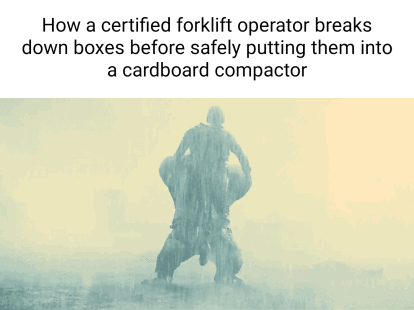 How a certified forklift operator breaks down boxes before safely ...