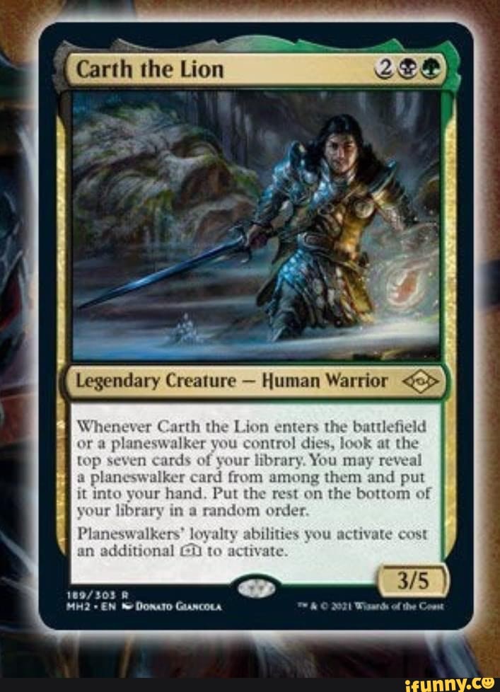 Carth the Lion Legendary Creature Human Warrio Carth the Li alker you ...