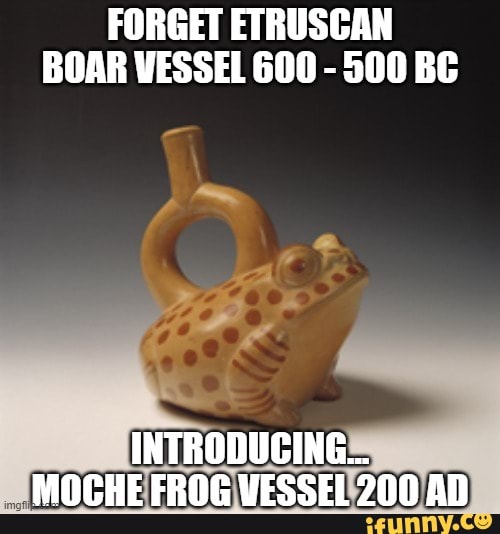 FORGET ETRUSCAN BOAR VESSEL 600 - 500 BC INTRODUCING... MNAMUE CRAM ...