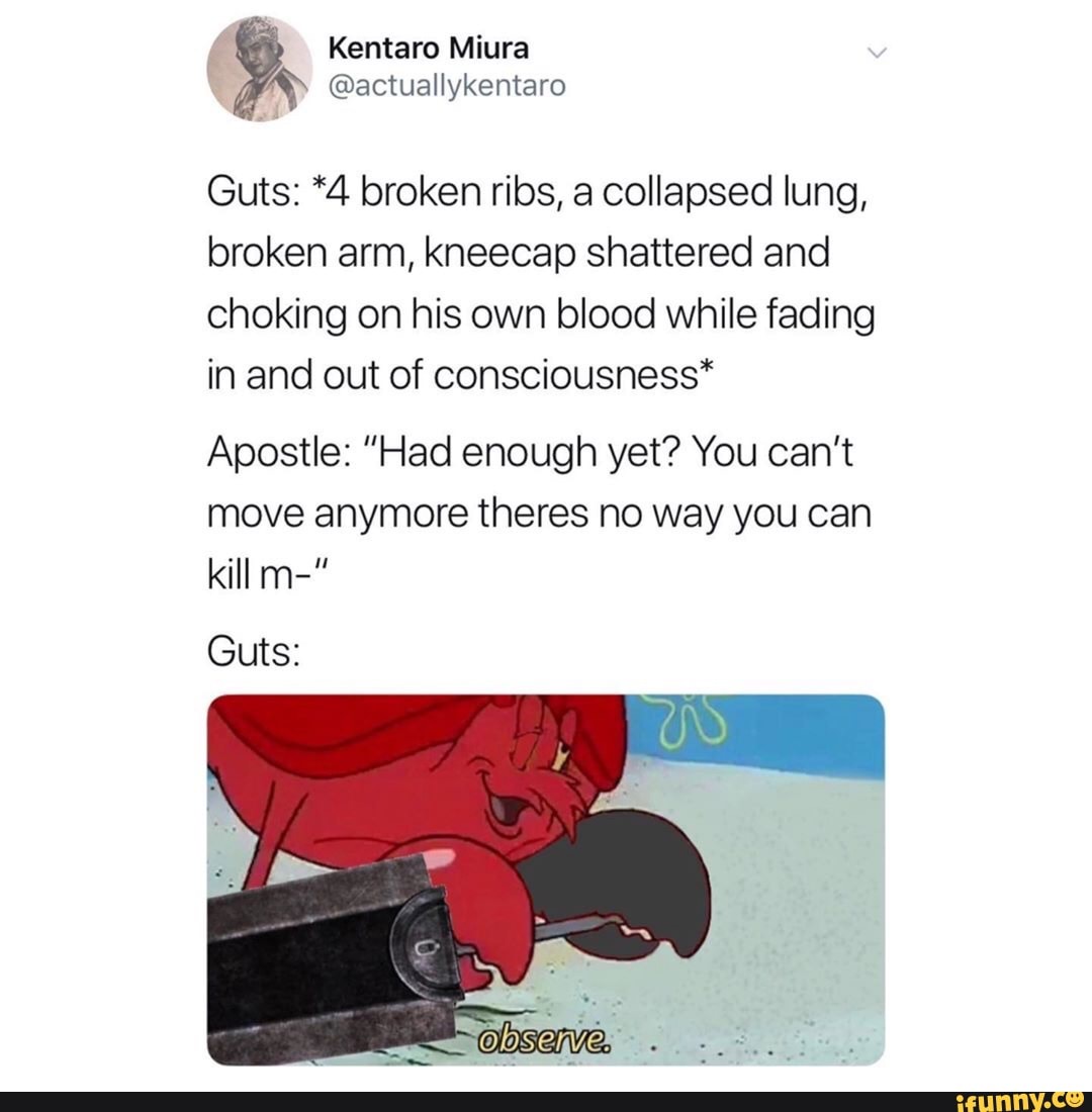 & Guts: *4 broken ribs, a collapsed lung, broken arm, kneecap shattered ...