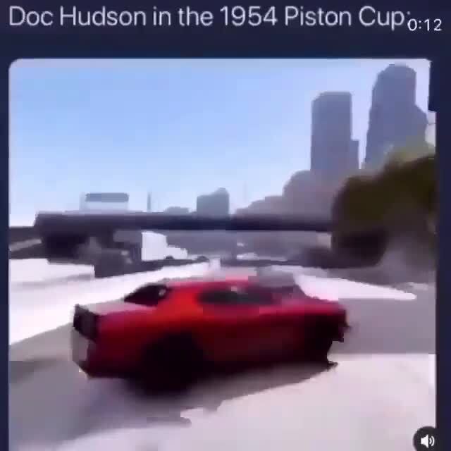 Doc Hudson in the 1954 Piston Cups" - )