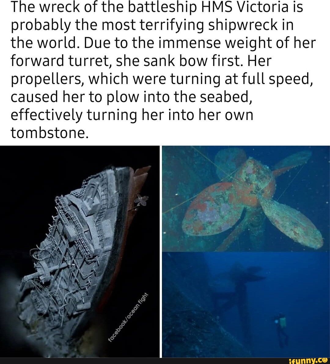 The wreck of the battleship HMS Victoria is probably the most ...