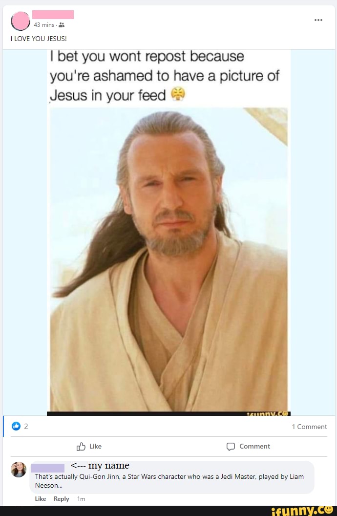YOU JESUS: I bet you wont repost because you're ashamed to have a ...