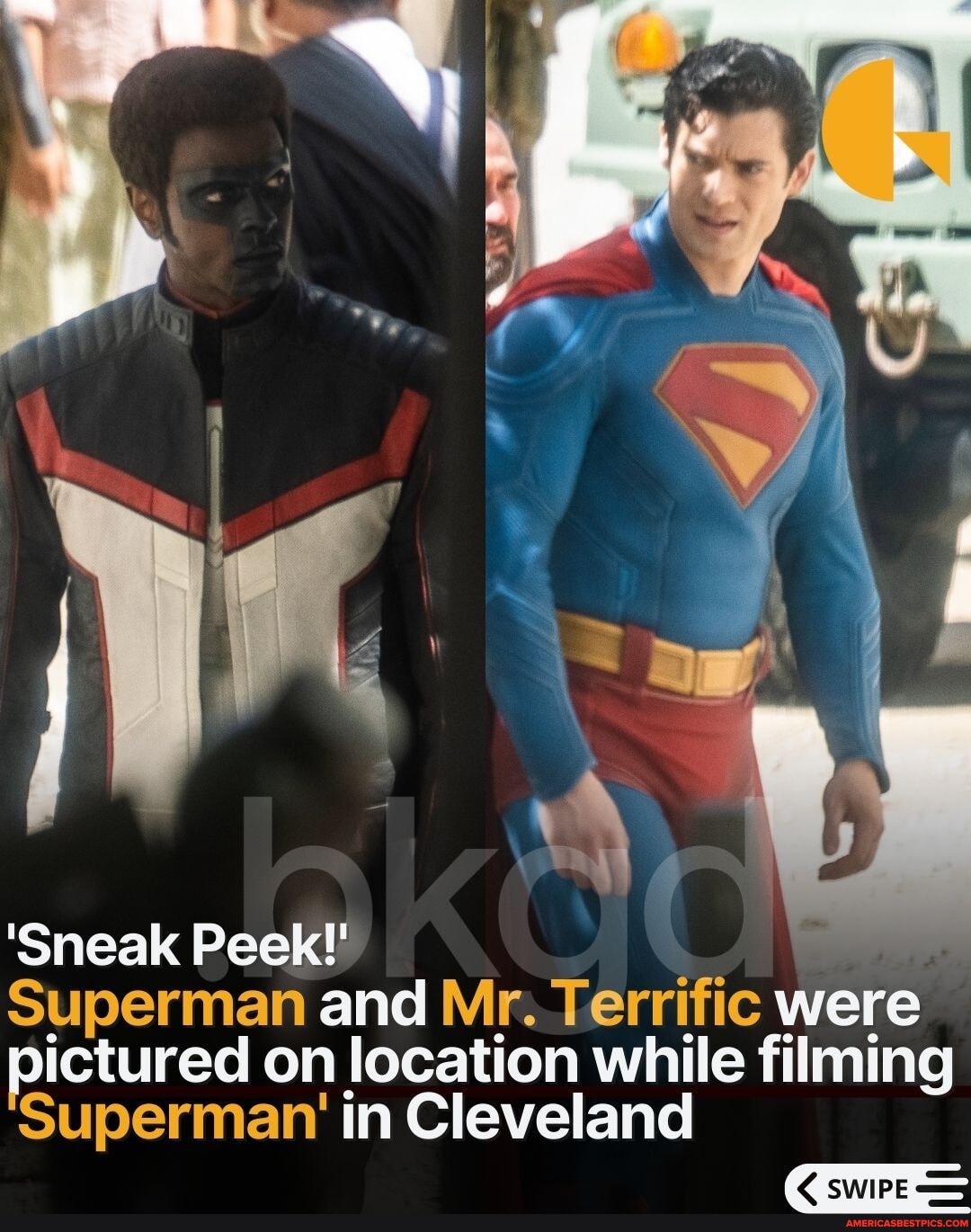 'Sneak Peek?' Superman and Mr. .Terrific were pictured on location ...