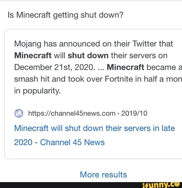 Is Minecraft getting shut down? Mojang has announced on their Twitter ...
