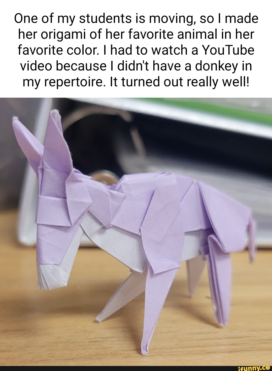 One of my students is moving, so I made her origami of her favorite ...