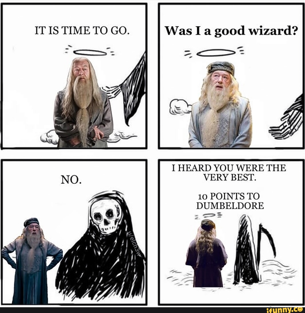 IT IS TIME TO GO. Was a I good wizard? I HEARD YOU WERE THE VERY BEST ...