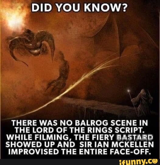 DID YOU KNOW? THERE WAS NO BALROG SCENE IN THE LORD OF THE RINGS SCRIPT ...