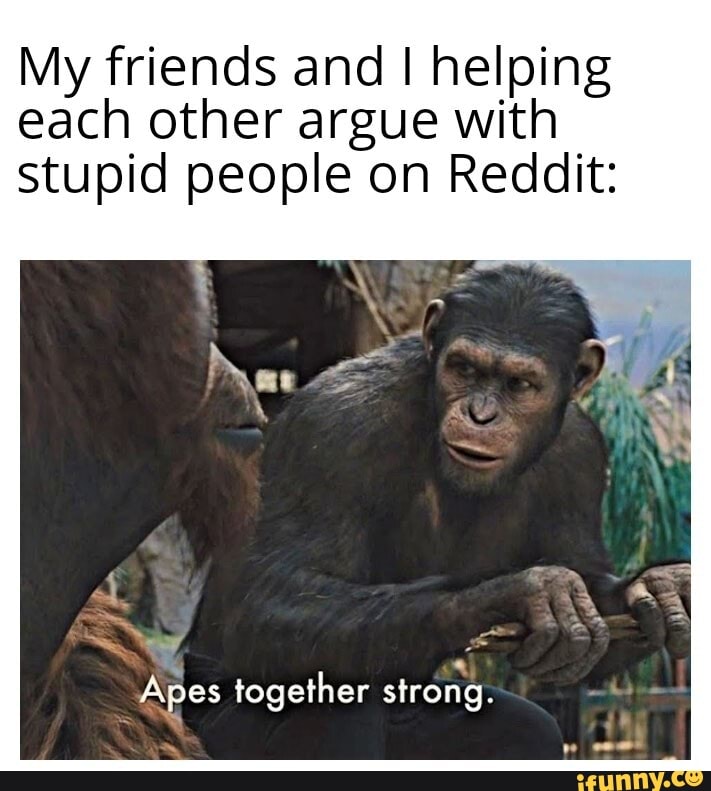My friends and I helping each other argue with Stupid people on Reddit ...