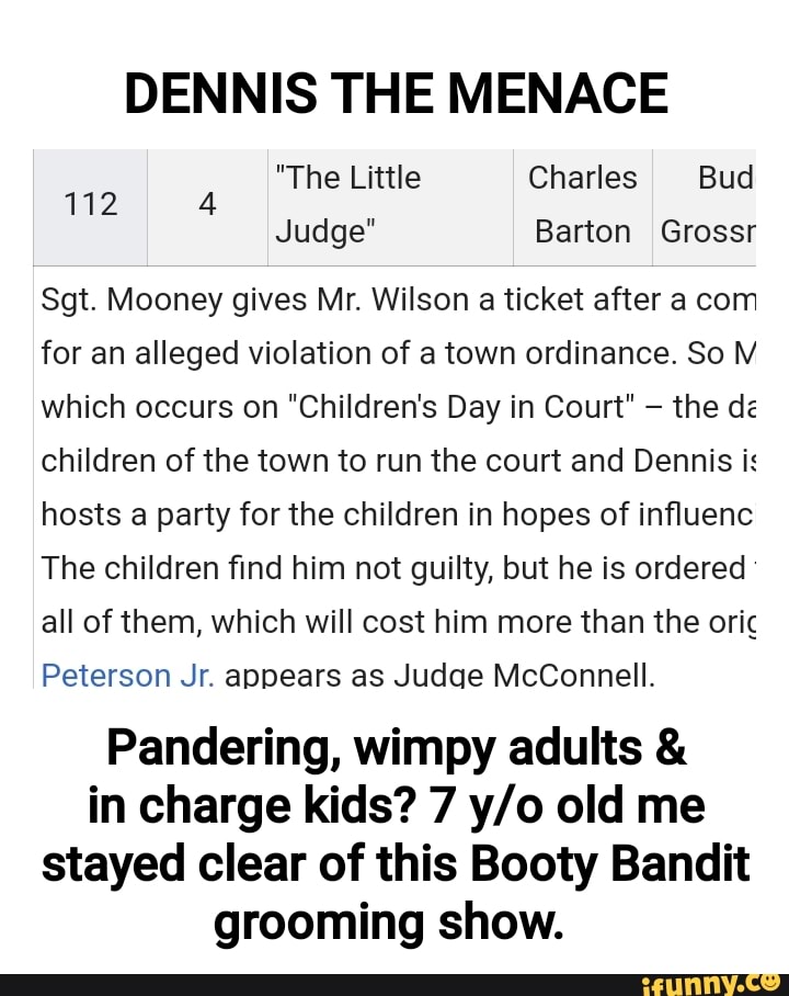 DENNIS THE MENACE "The Little Charles Bud Judge" Barton Gross 112 Sgt ...