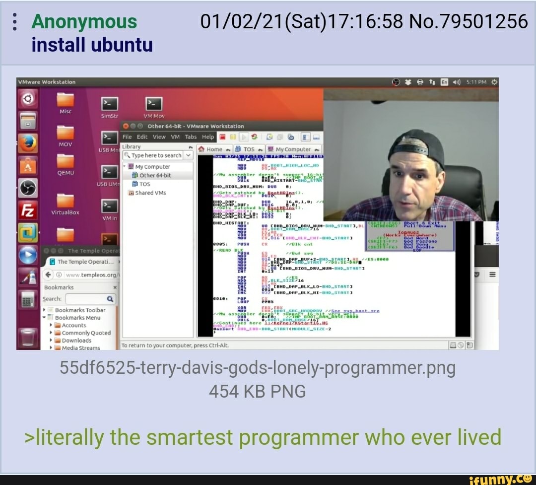 : Anonymous No.79501256 install ubuntu 55df6525-terry-davis-gods-lonely ...