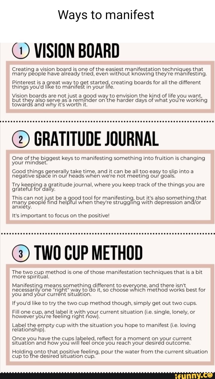 Ways to manifest VISION BOARD Creating a vision board have is one of ...