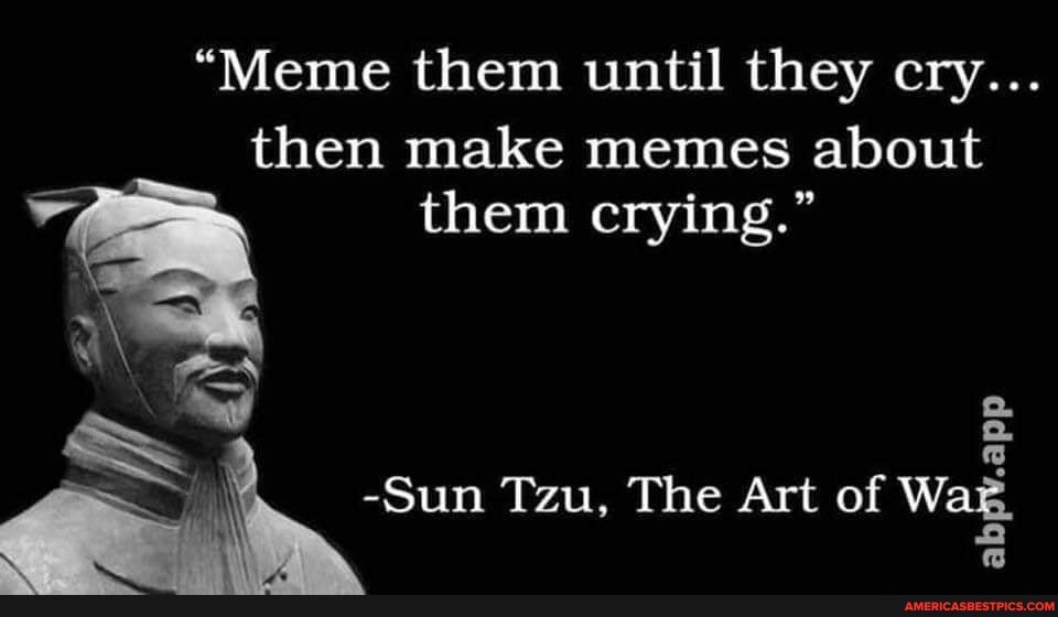 "Meme them until they cry... then make memes about them crying." -Sun ...