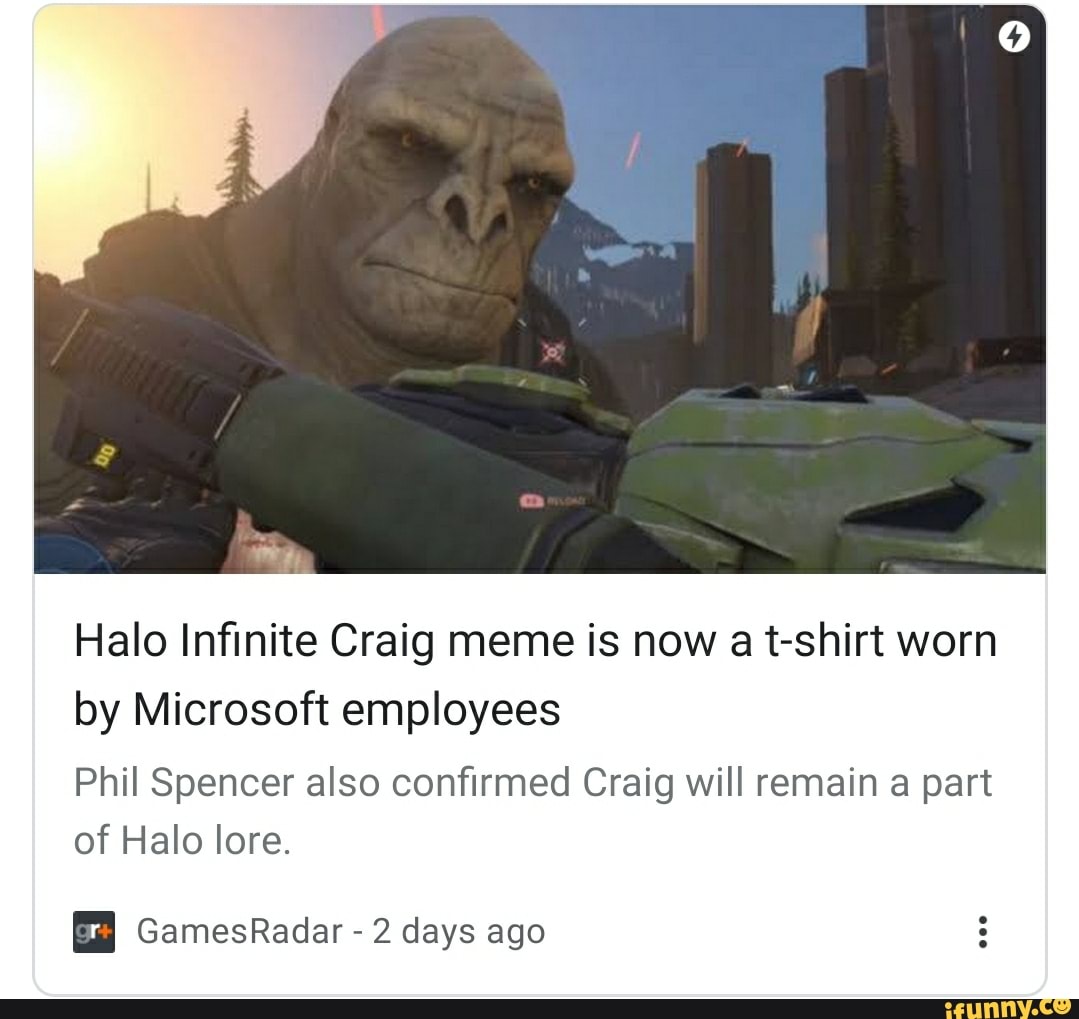 Halo Infinite Craig meme is now a t-shirt worn by Microsoft employees ...