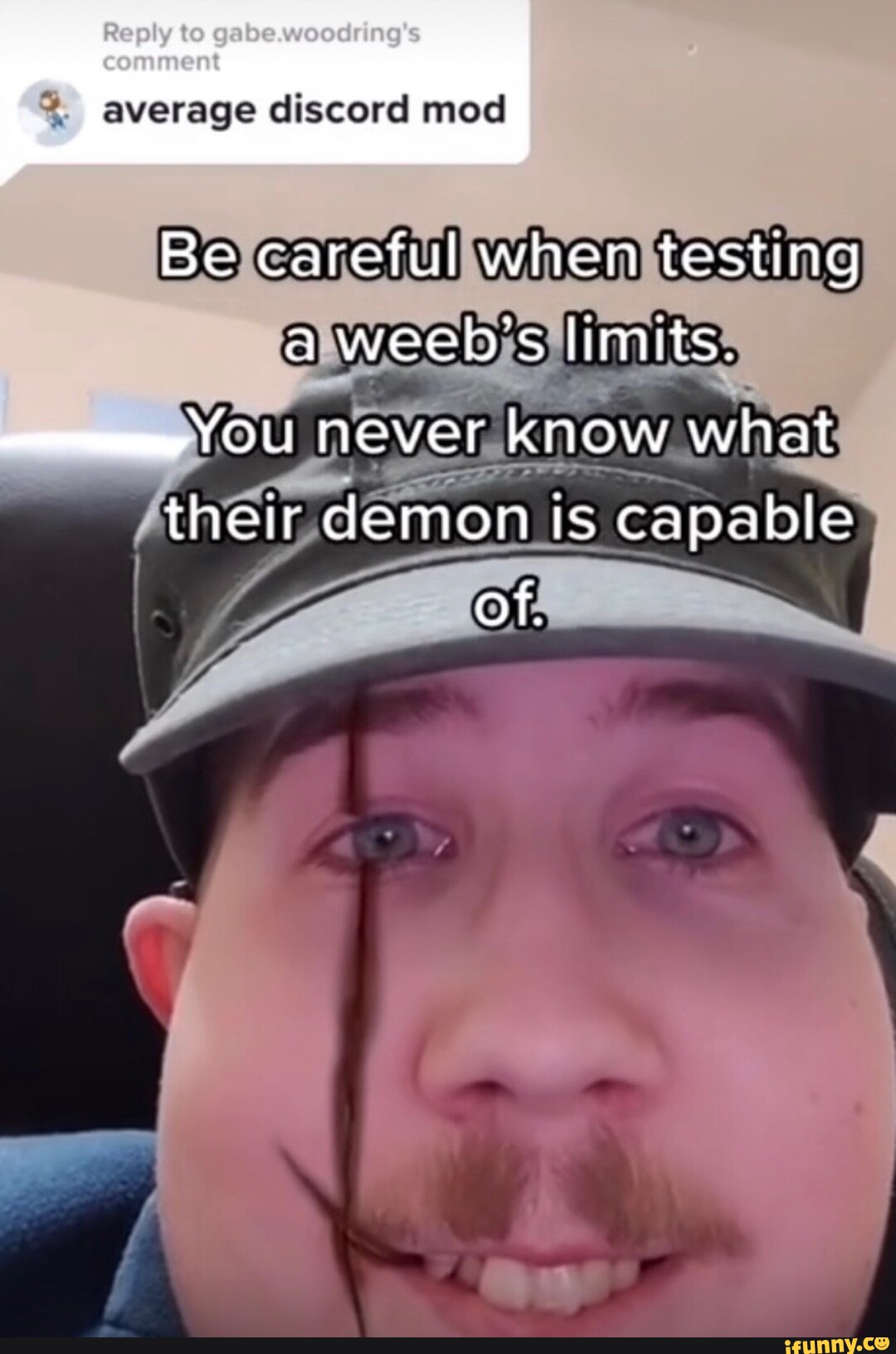 Average discord mod Be careful when testing a weel's limits. YOU ever ...