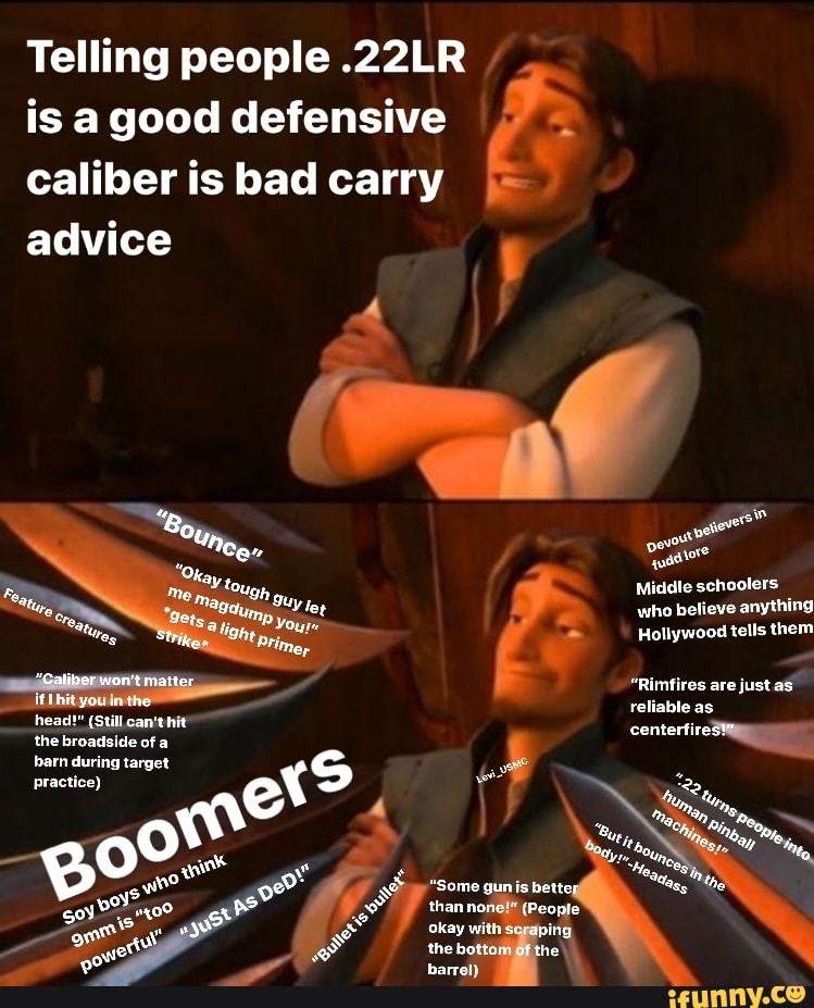 Telling people .22LR is a good defensive caliber is bad carry advice ...