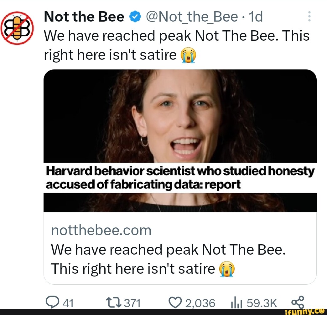 Not the Bee @ @Not the Bee td We have reached peak Not The Bee. This ...