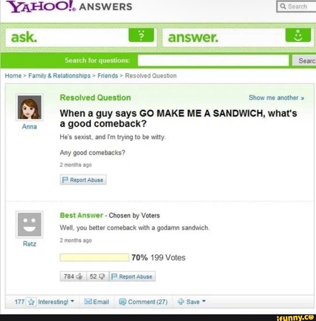 "YAHOO, ANSWERS ask. answer. Search for questions: Home > Family ...