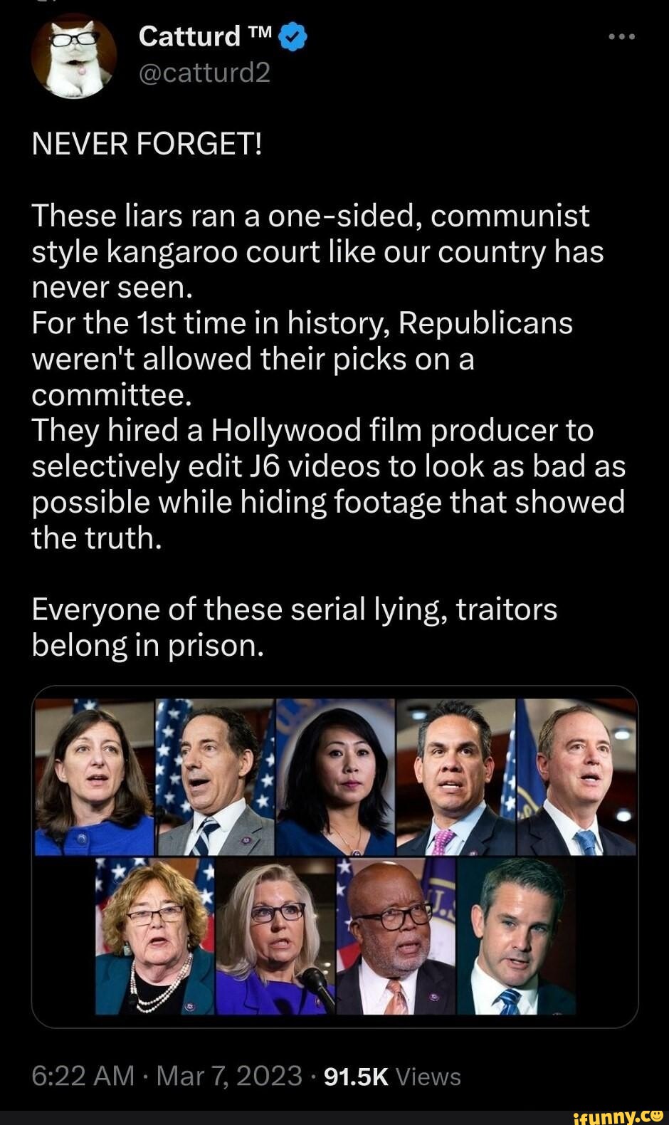 Ss Catturd @catturd2 NEVER FORGET! These liars ran a one-sided ...