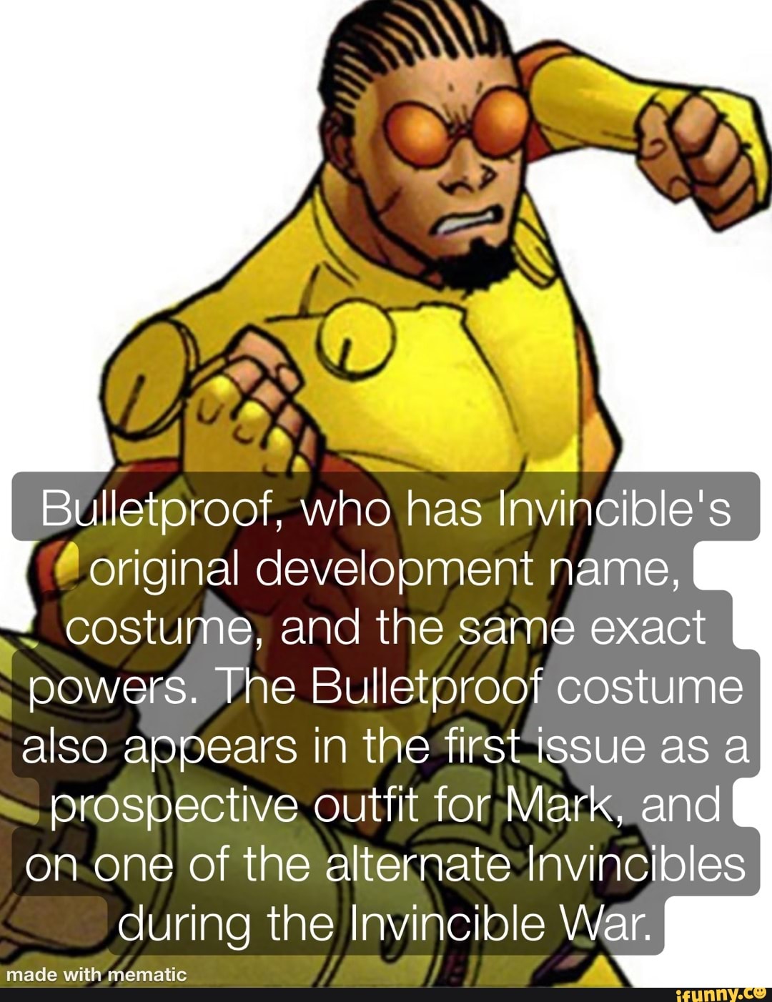 Bulletproof, who has Invincible's original development name, costume ...