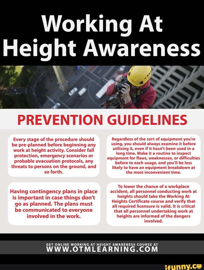 Working At Height Awareness SS PREVENTION GUIDELINES Every stage of the ...