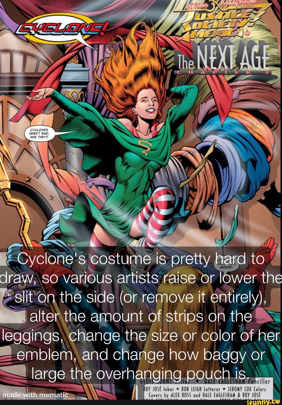 Cyclone 's costume is pretty hard to draw, SO various artists raise or ...