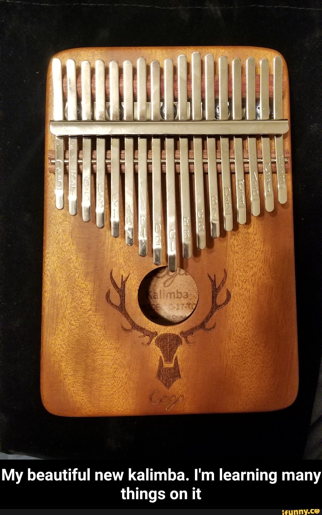 My beautiful new kalimba. I'm learning many things on it - iFunny