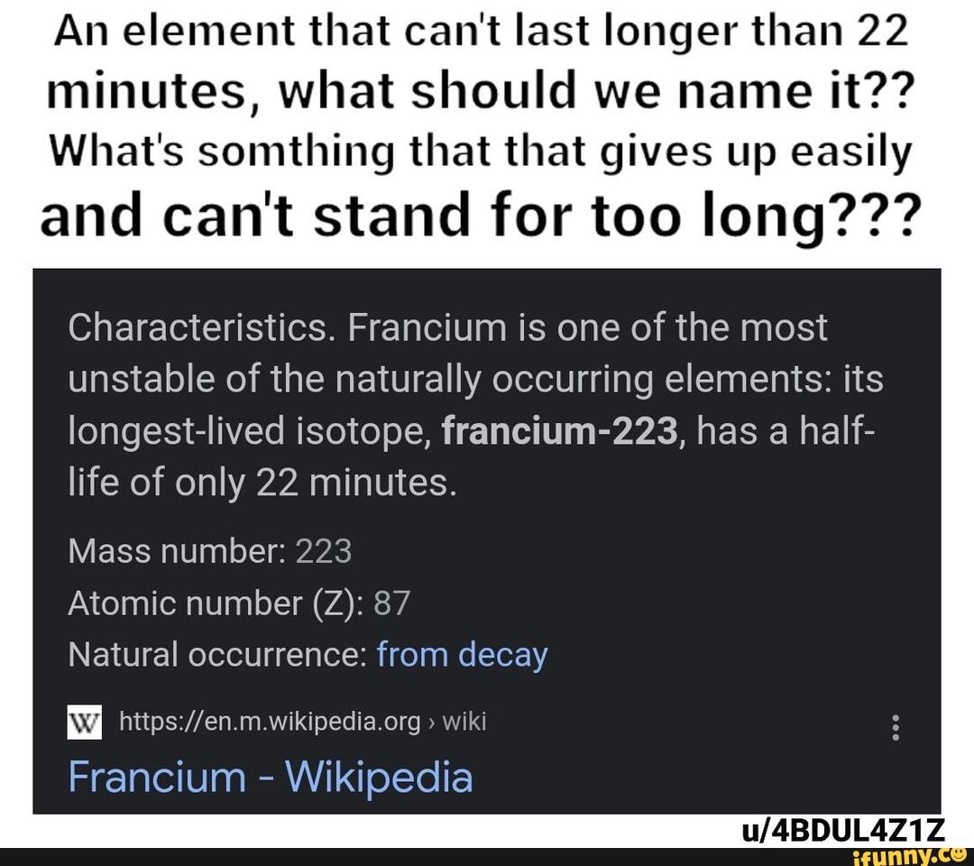 Francium memes. Best Collection of funny Francium pictures on iFunny
