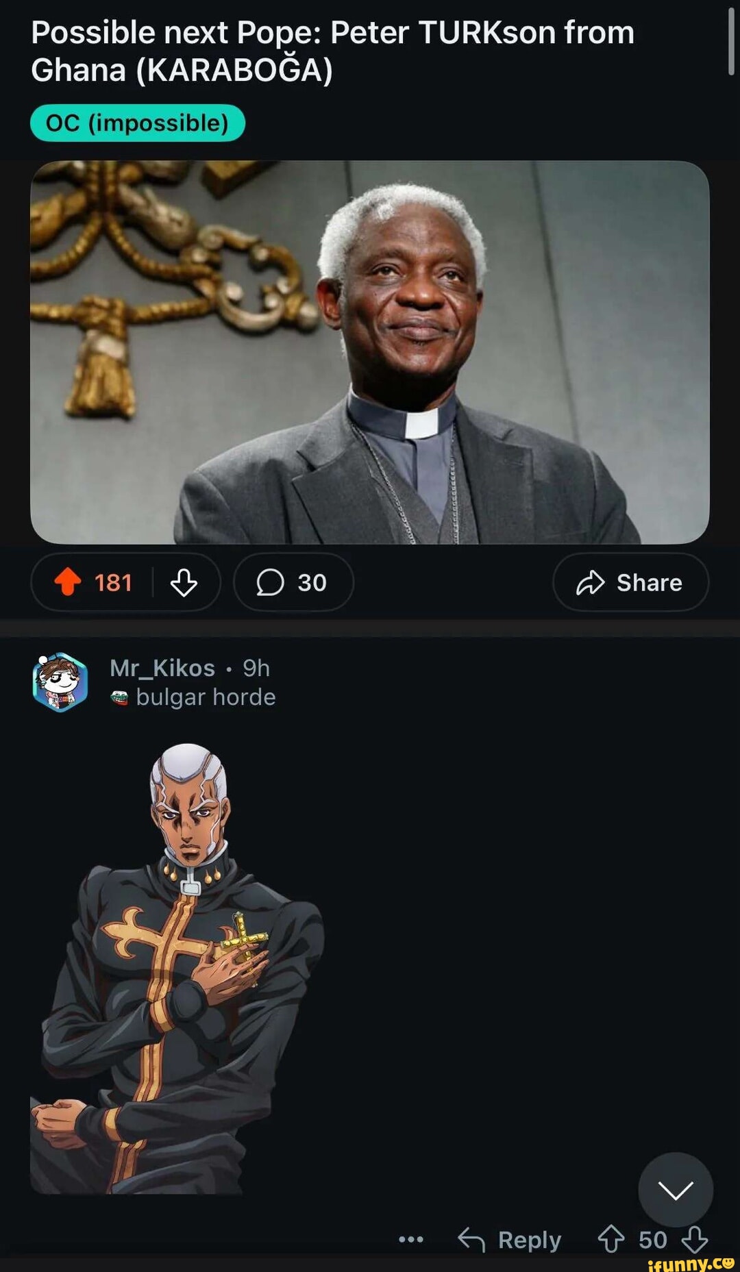 Possible next Pope: Peter TURKson from Ghana (KARABOGA) OC (impossible ...