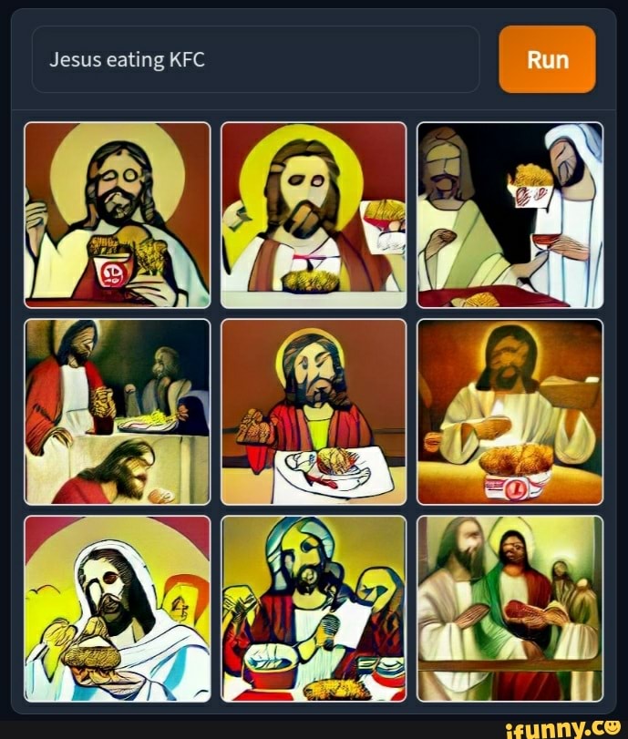 Jesus eating KFC - iFunny