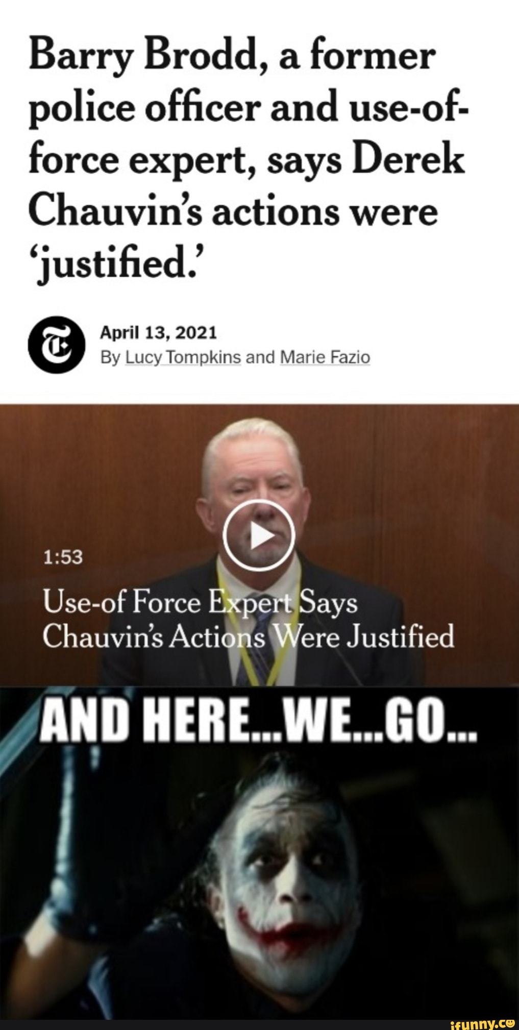 Barry Brodd, a former police officer and use-of- force expert, says ...