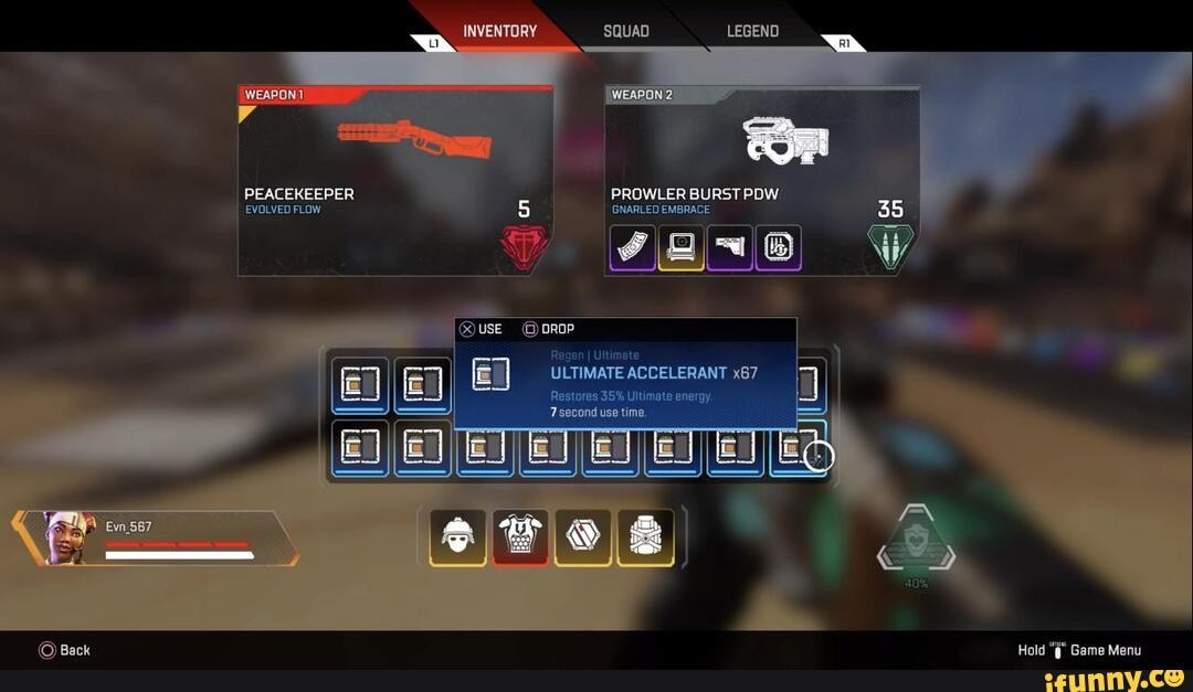 INVENTORY SQUAD LEGEND PROWLER BURST POW GNARLED EMBRACE 35 WEAPON ...