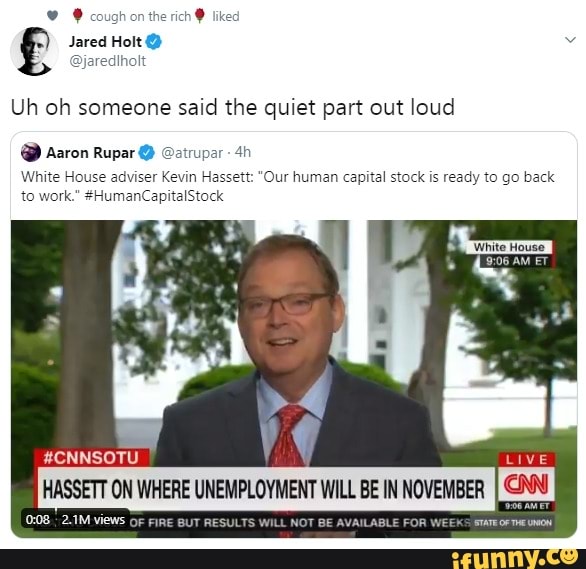 O h cough on the rich liked Jared Holt Y diholt Uh oh someone said the ...