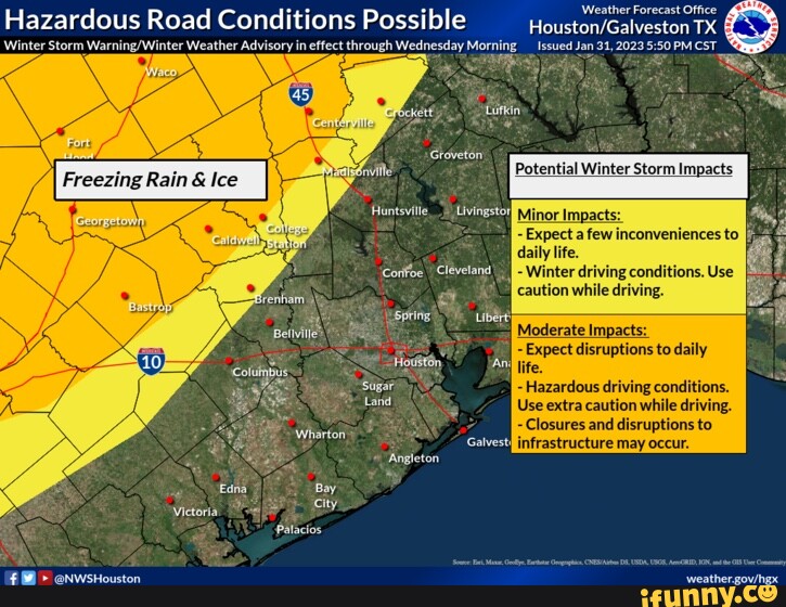 Hazardous Road Conditions Possible Stem Freezing Rain Ice 31,2023 PM ...