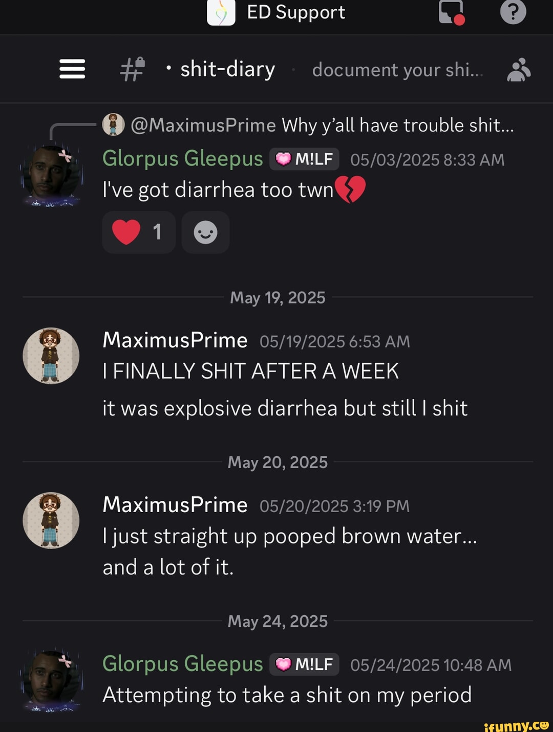 ED Support @ @MaximusPrime Why y'all have trouble shit... Glorpus ...