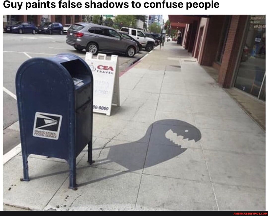 Guy paints false shadows to confuse people - America’s best pics and videos