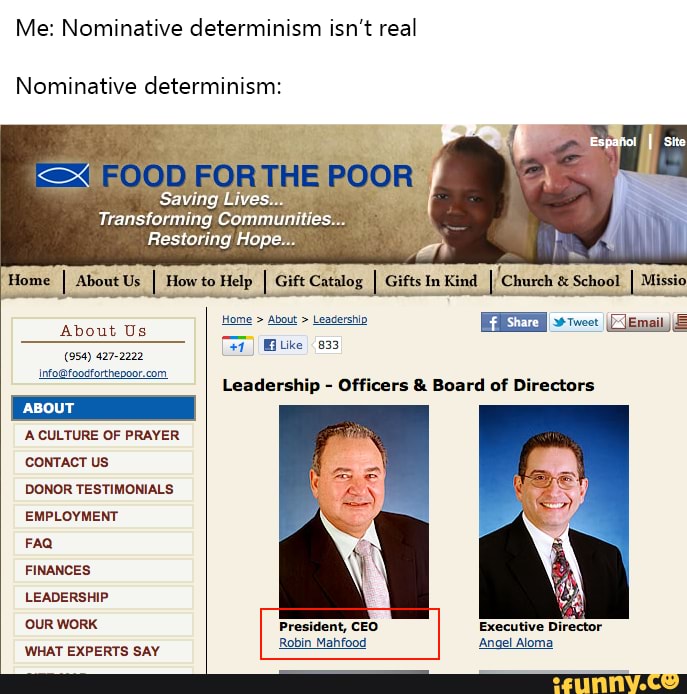 Me: Nominative determinism isn't real Nominative determinism: EX FOOD ...