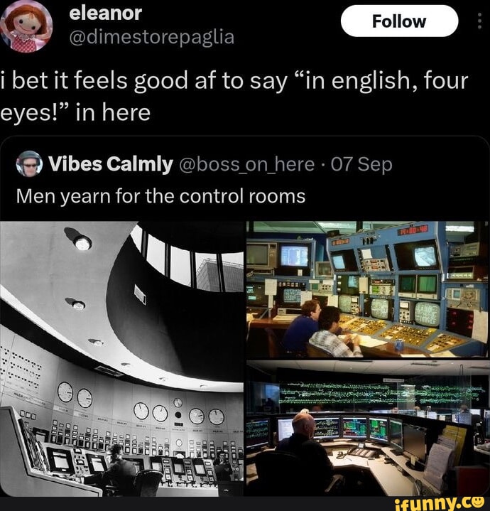 Dimestorepagla i bet it feels good af to say "in english, four eyes ...