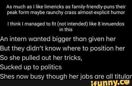 Limericks memes. Best Collection of funny Limericks pictures on iFunny