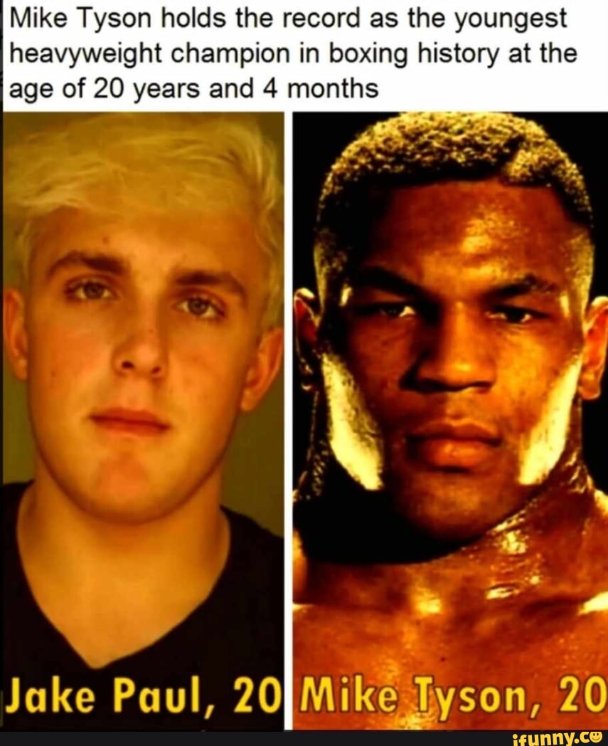 Mike Tyson holds the age of 20 years and 4 record as the youngest ...