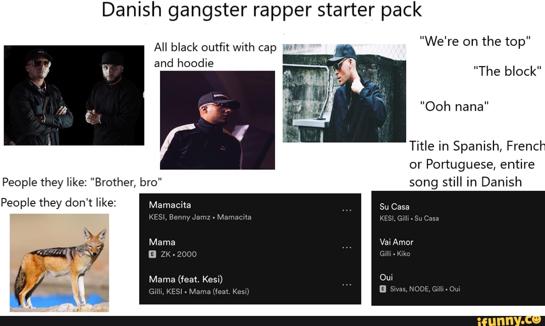 Danish gangster rapper starter pack "The block" - iFunny
