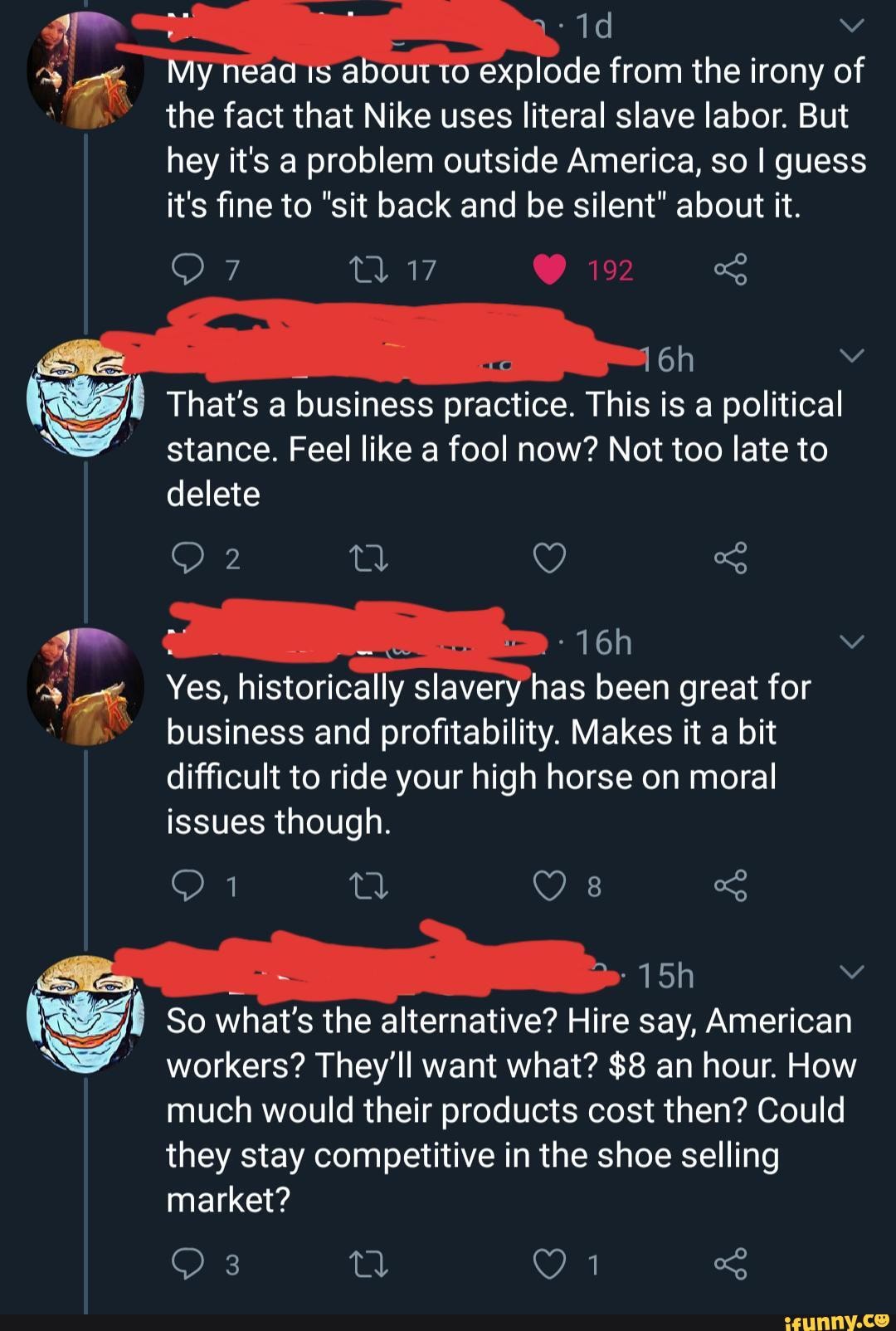 Wy iid My head Is about from the irony of the fact that Nike uses ...