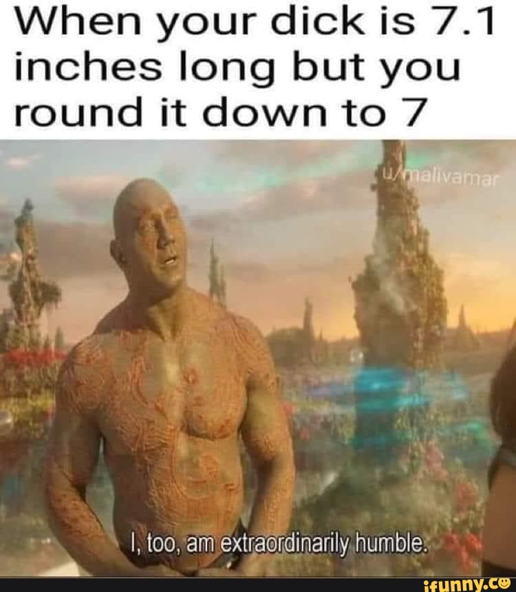 When your dick is 7.1 inches long but you round it down to 7 I, too ...